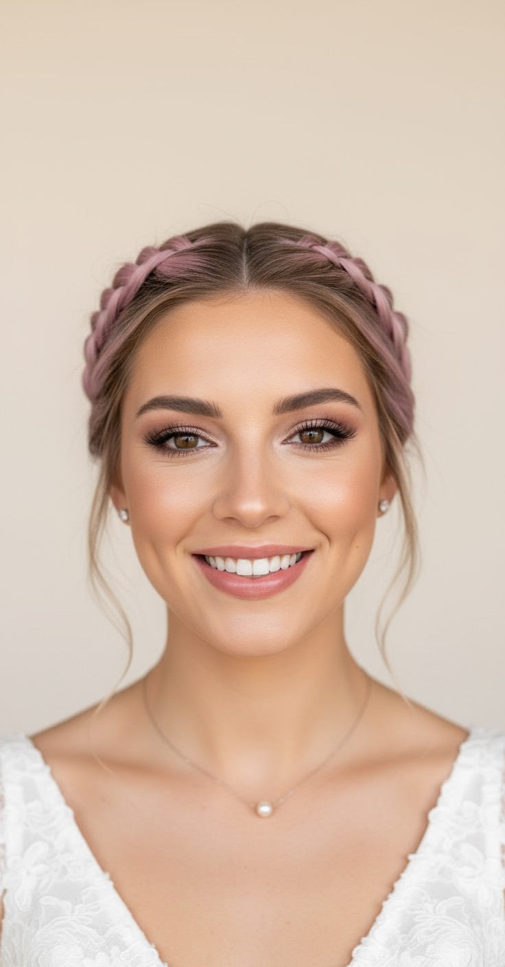 Stunning Pink Braids Wedding Hairstyles | BrideLook AI