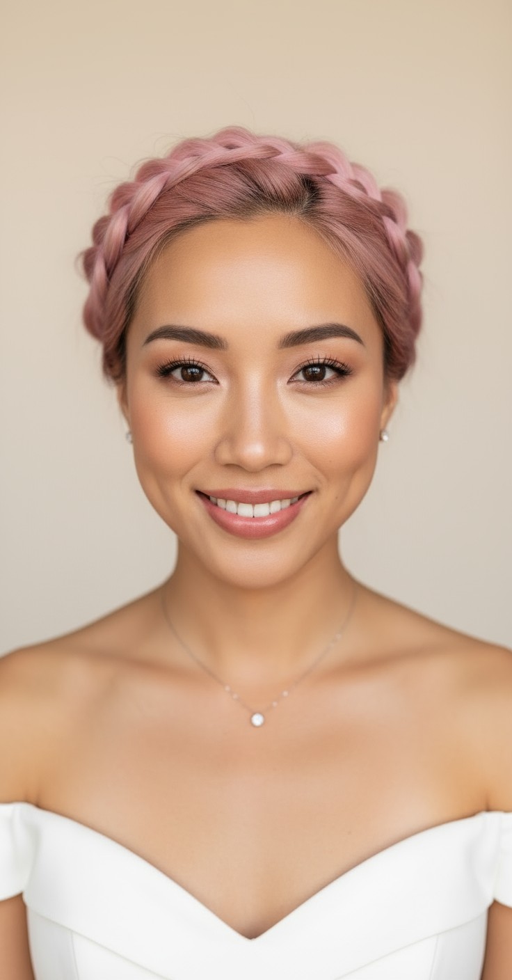 Stunning Pink Braids Wedding Hairstyles | BrideLook AI